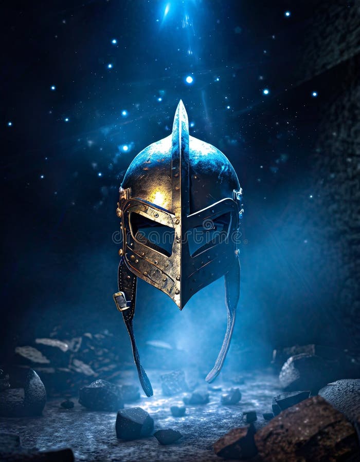 A Magic Helmet in the Dungeons Stock Illustration - Illustration of ...