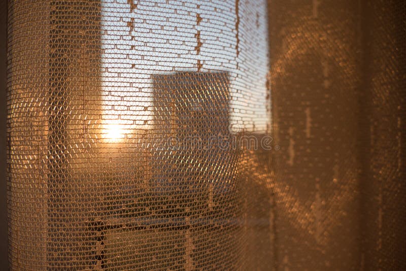 Hidden View from Awindow with a Curtain Stock Image - Image of living ...