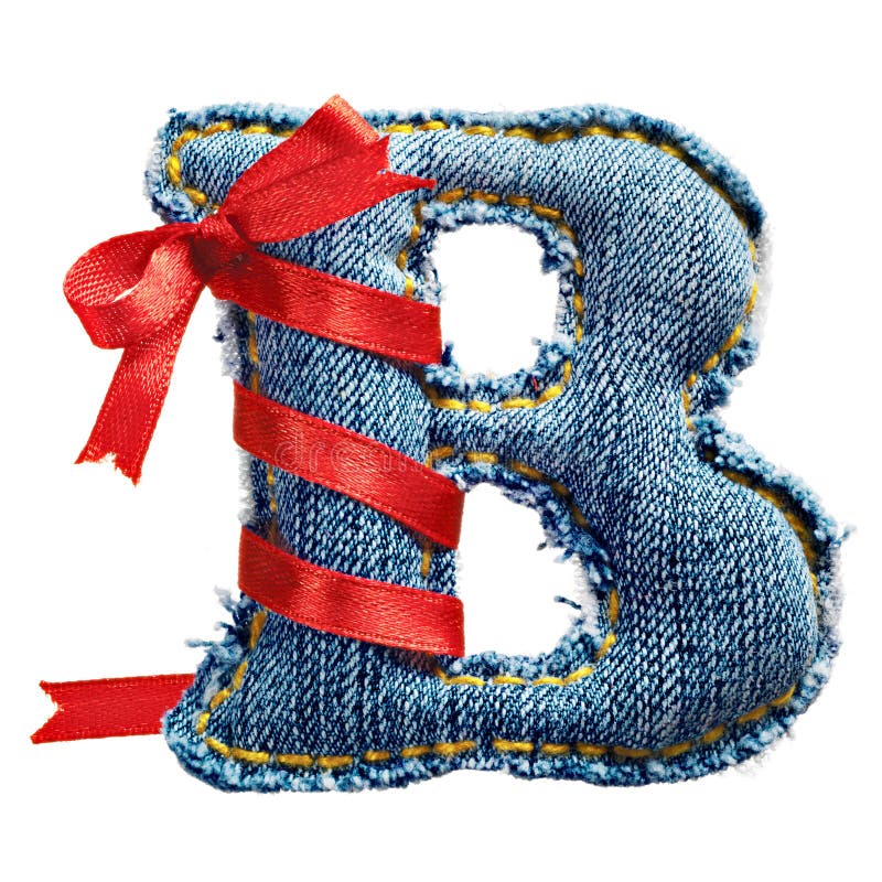 Magic Holiday Jeans Alphabet Letter with Red Ribbon Stock Image - Image ...