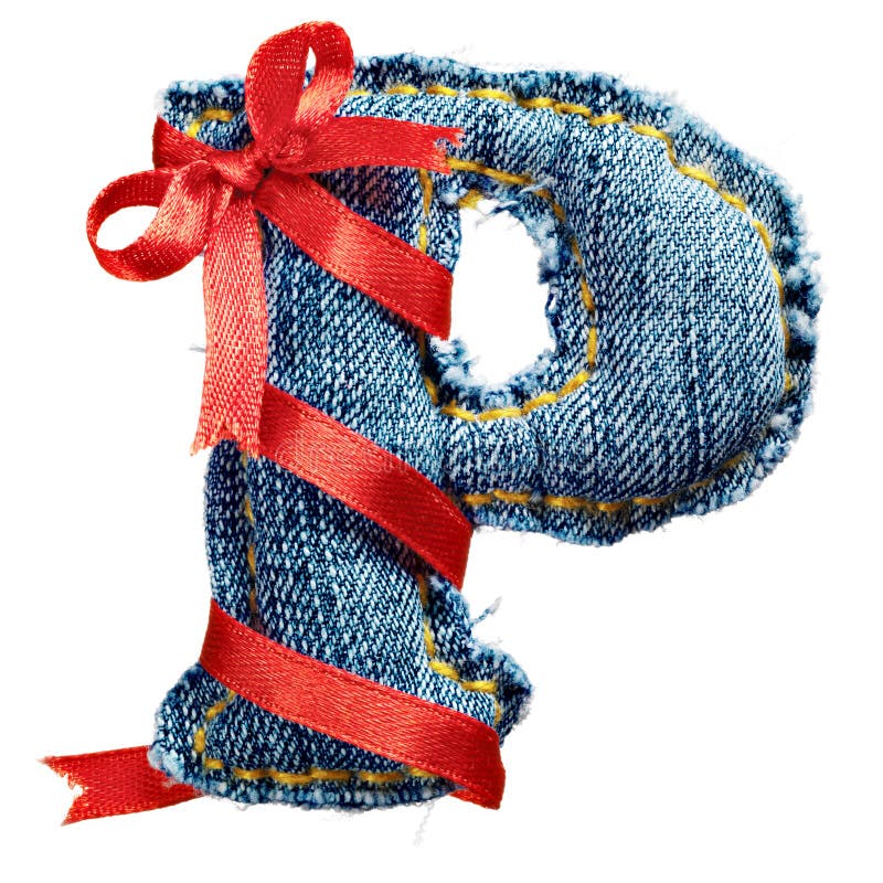Magic Holiday Jeans Alphabet Letter with Red Ribbon Stock Image - Image ...