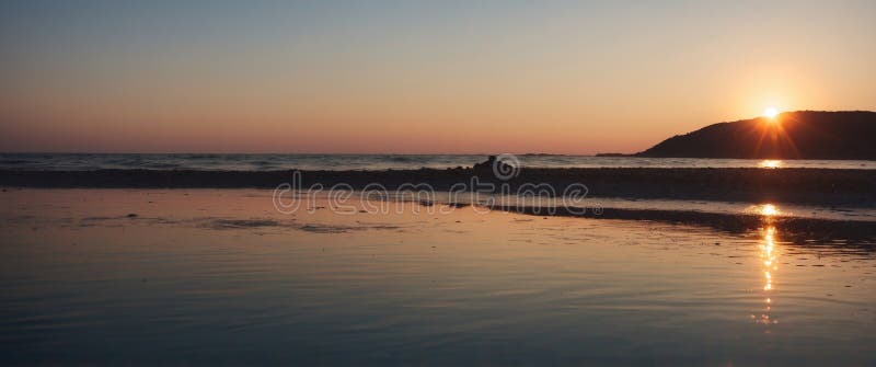 Magic Hour Landscape Seashore Reflection. Stock Photo - Image of magic ...