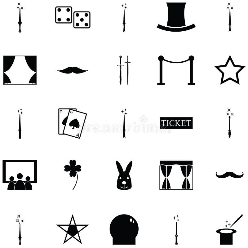 Magic icon set stock vector. Illustration of symbol - 107350255