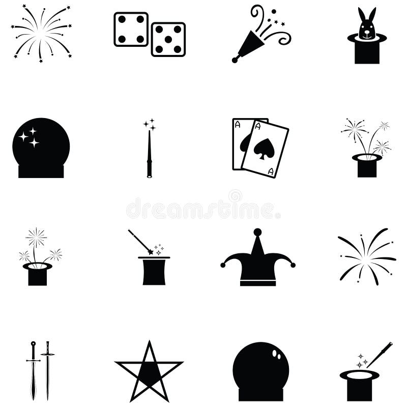 Magic icon set stock vector. Illustration of magician - 120567589