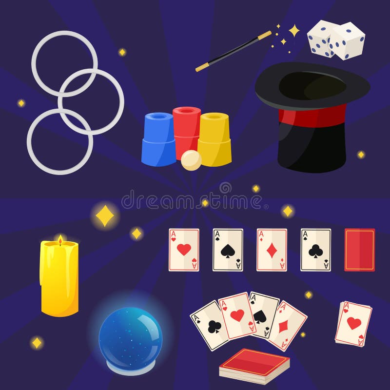Magic Icon Set, Vector Illustration. Stock Vector - Illustration of ...