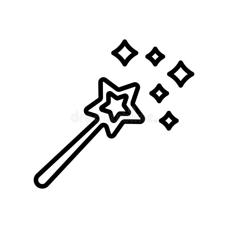 Magic Wand Icon Vector Sign and Symbol Isolated on White Backgro Stock ...