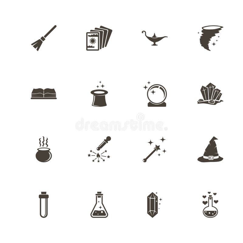 Fantasy Magic Wand, Fairies Tool Flat Vector Icon Stock Illustration - Illustration of fairy ...