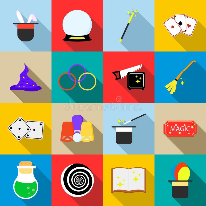 Magic Icons Set, Isometric 3d Style Stock Vector - Illustration of ...