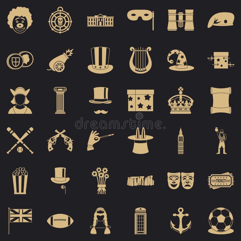 Magic Icons Set, Simple Style Stock Vector - Illustration of round ...
