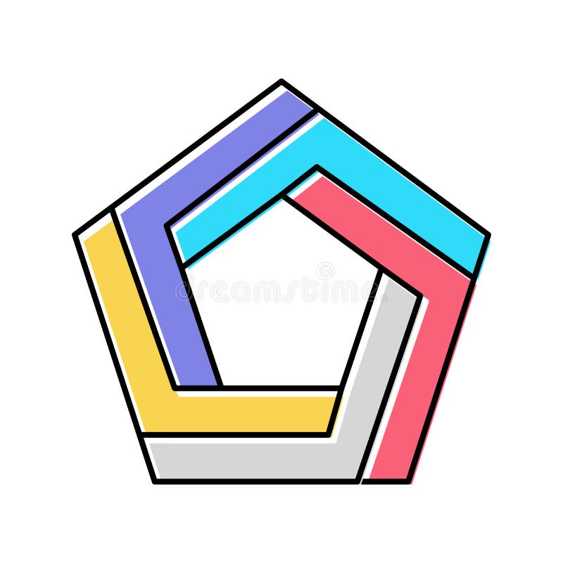Magic Impossible Geometric Shape Color Icon Vector Illustration Stock ...