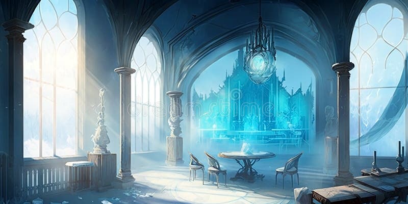 Magic Interior of the Old Castle. Vintage Style Stock Illustration ...