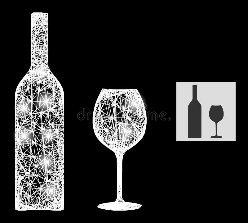 Magic Intersected Mesh Wine Glassware with Light Spots Stock Vector ...