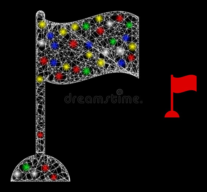 Magic Intersected Net Flag Marker Icon Stock Vector - Illustration of ...