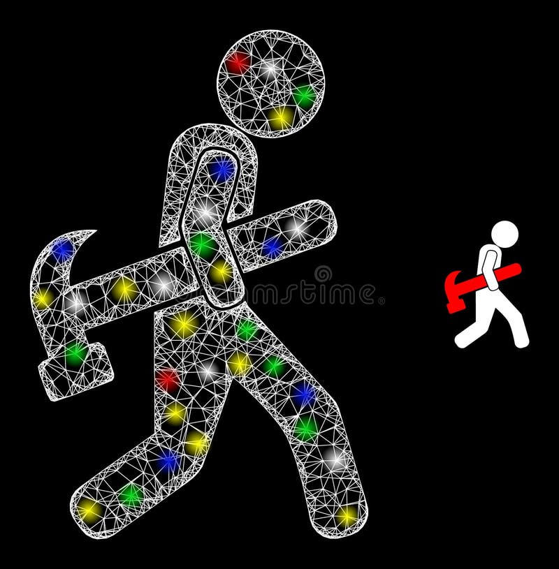 Magic Irregular Mesh Hammer Robber Icon Stock Vector - Illustration of ...