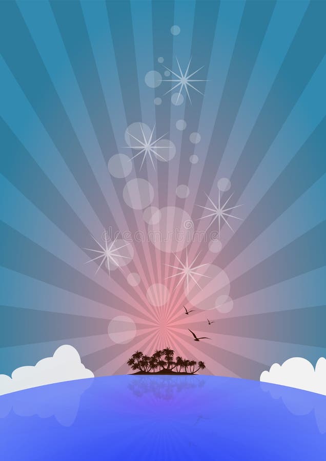 Magic island stock vector. Illustration of vacation, reflection - 30874148