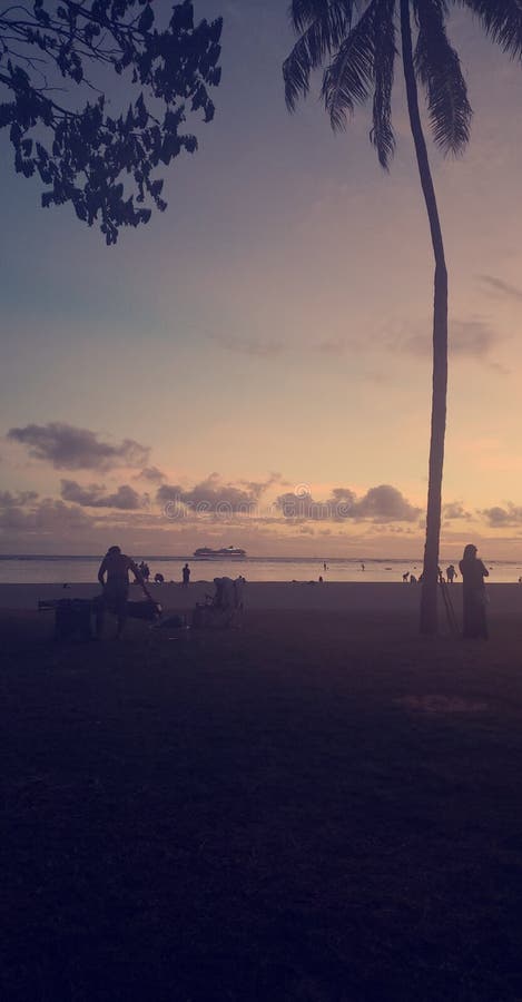 Magic Island Sunset stock photo. Image of oahu, magic - 166752370