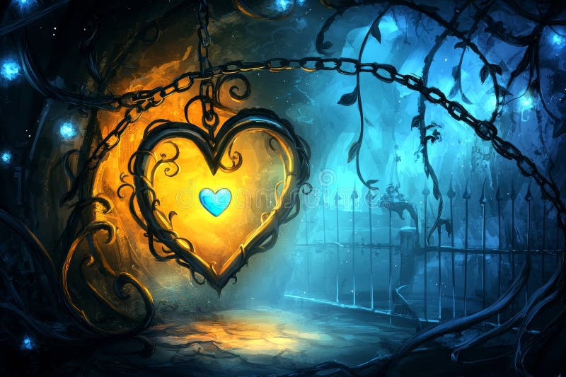 A Magic Key Hangs from a Tree in a Fantasy Forest, Stock Image Stock ...