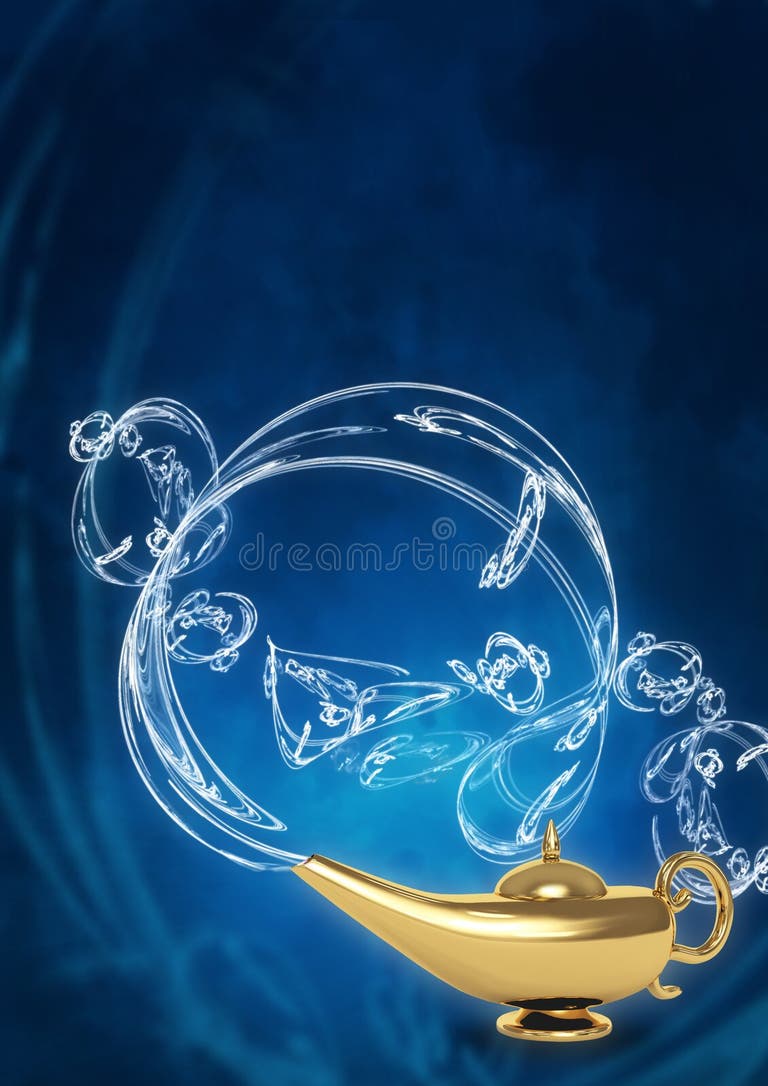 122 Aladdin Magic Lamp Light Blue Background Stock Photos - Free ...