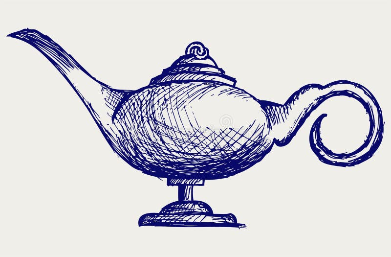 Magic lamp stock vector. Illustration of ancient, freehand - 27927850