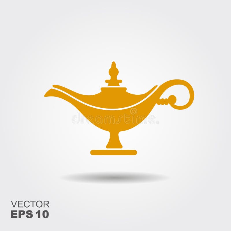 Middle East Oil Lamp. Vector Flat Icon Stock Vector - Illustration of ...