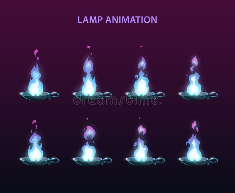 Magic Lamp Animation Sprites. Stock Vector - Illustration of animation ...