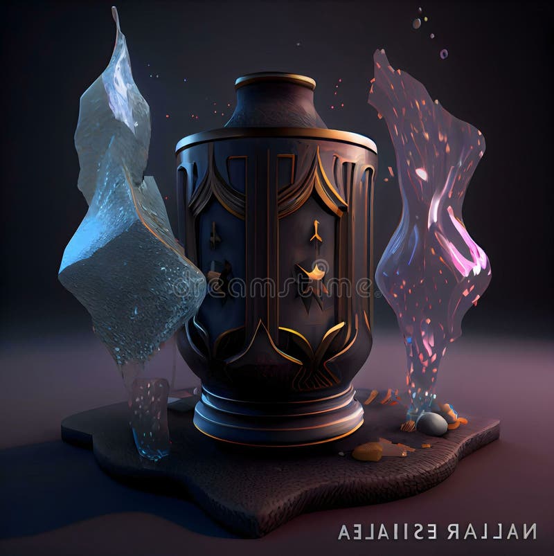 Magic Lamp with a Candle Magic Lamp Magic Lamp on the Wall Stock ...