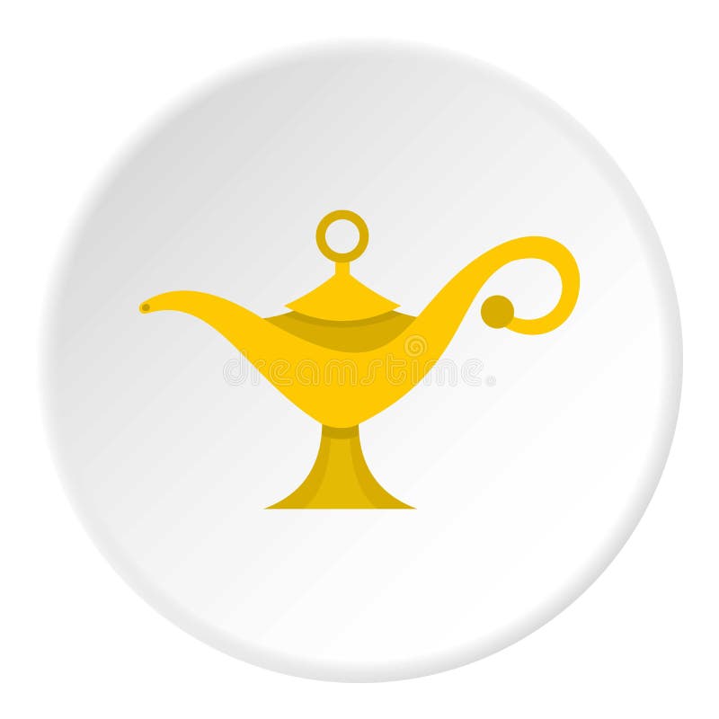 Magic lamp icon circle stock vector. Illustration of magic - 95442197