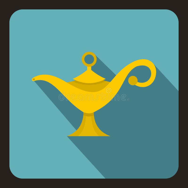 Magic Lamp Icon, Flat Style Stock Vector - Illustration of blog, icon ...