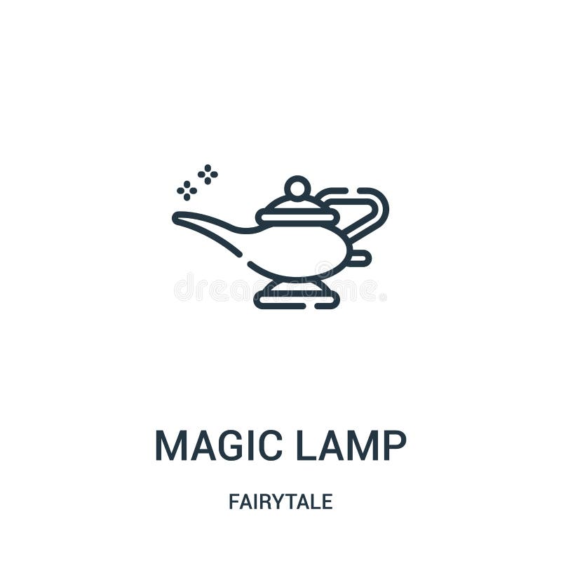 Magic Lamp Icon Vector from Fairytale Collection. Thin Line Magic Lamp ...