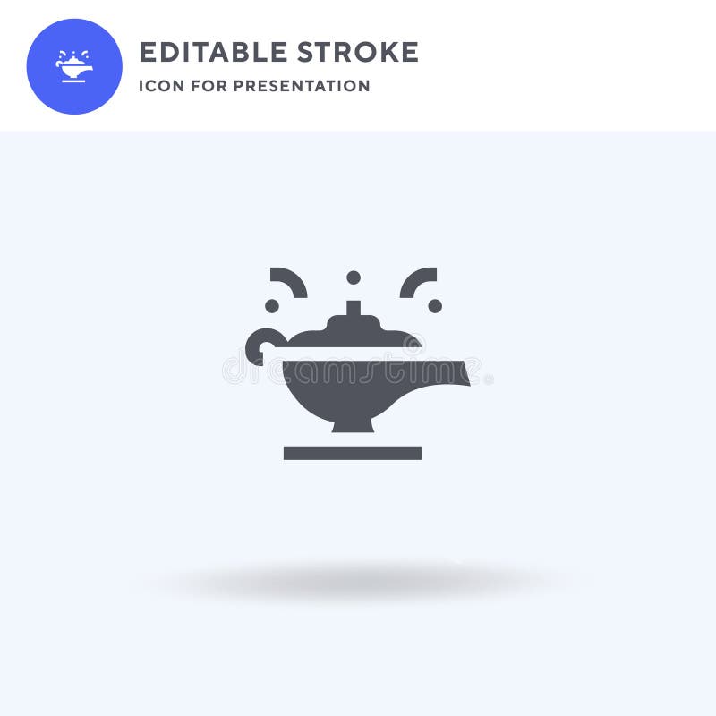 Magic Lamp Icon Vector, Filled Flat Sign, Solid Pictogram Isolated on ...