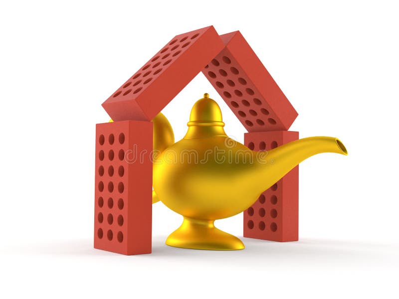 Lamp Inside a Ball of Fire for Logo Design Stock Illustration ...