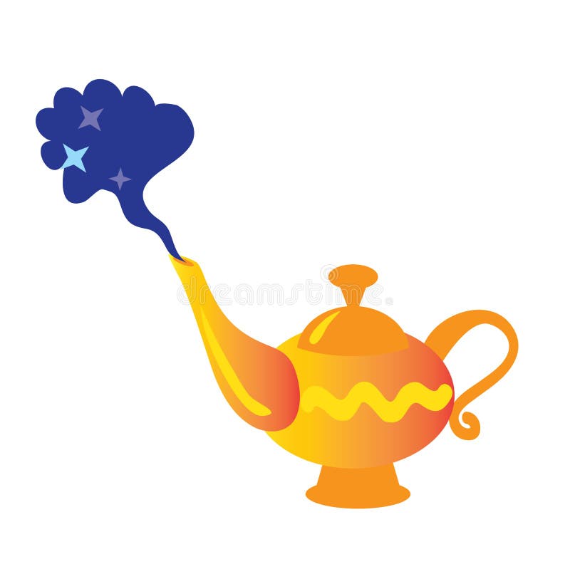 Magic Lamp Vector Illustration Stock Vector - Illustration of jinn ...