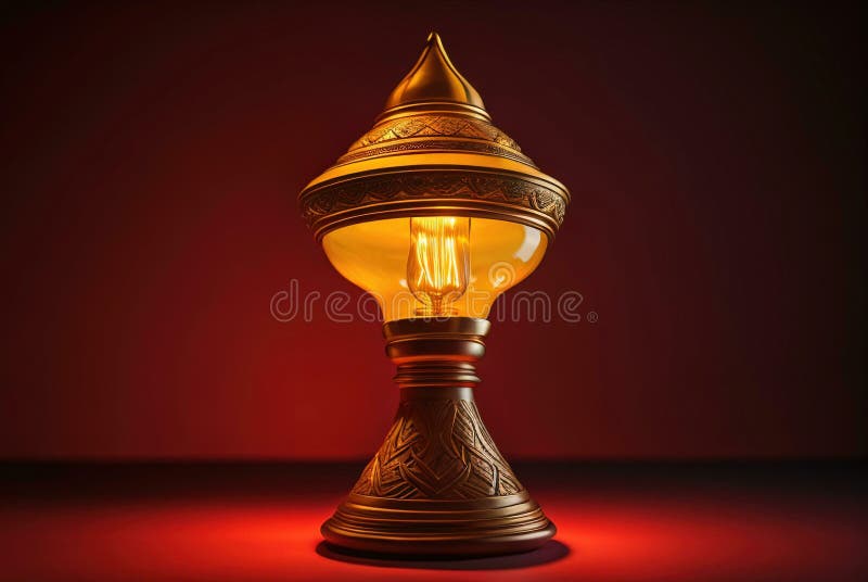 Magic Lamp on the Wall Magic Lamp Golden Magic Lamp Stock Illustration ...