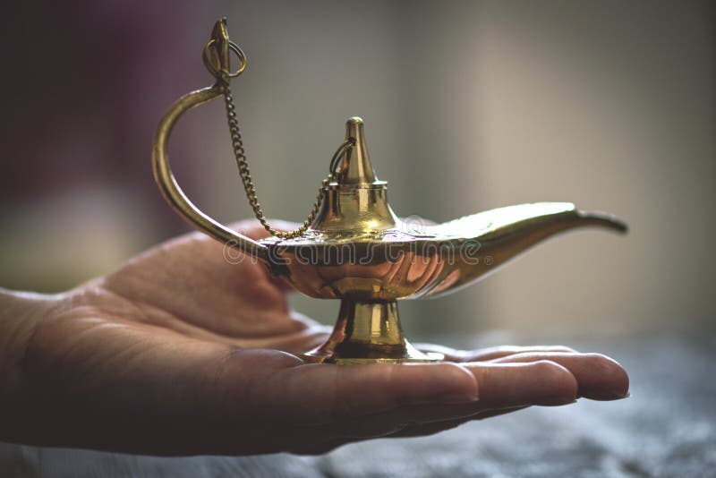 Magic lamp. stock photo. Image of ancient, genie, dream - 144556880