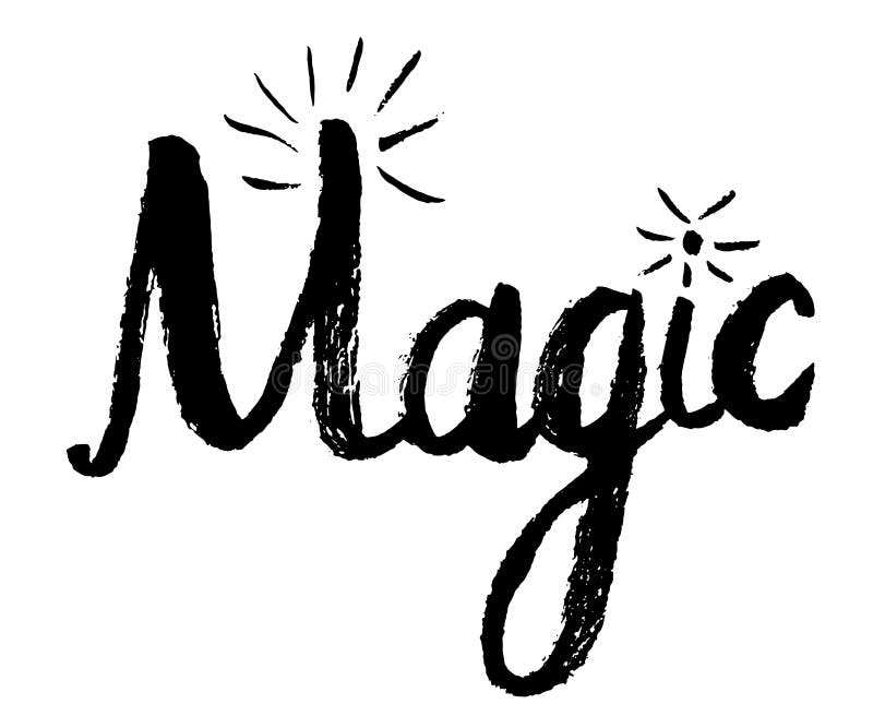Magic Lettering Calligraphy, Hand-drawn Drawing Text Vector ...