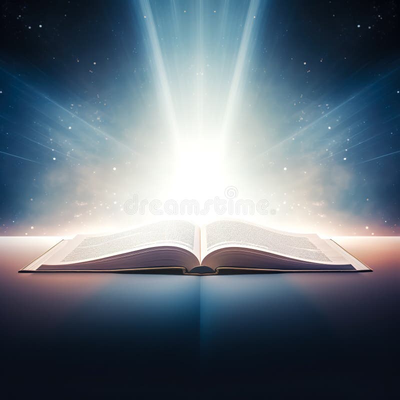Secret Open Book with Bright Light, Fantasy Book. Stock Illustration ...