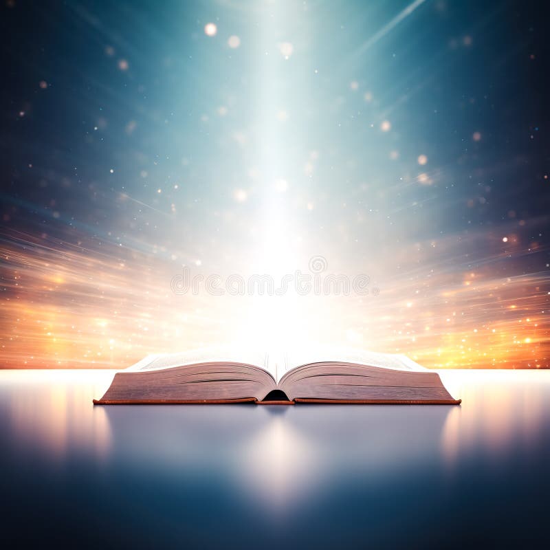 Secret Open Book with Bright Light, Fantasy Book. Stock Illustration ...