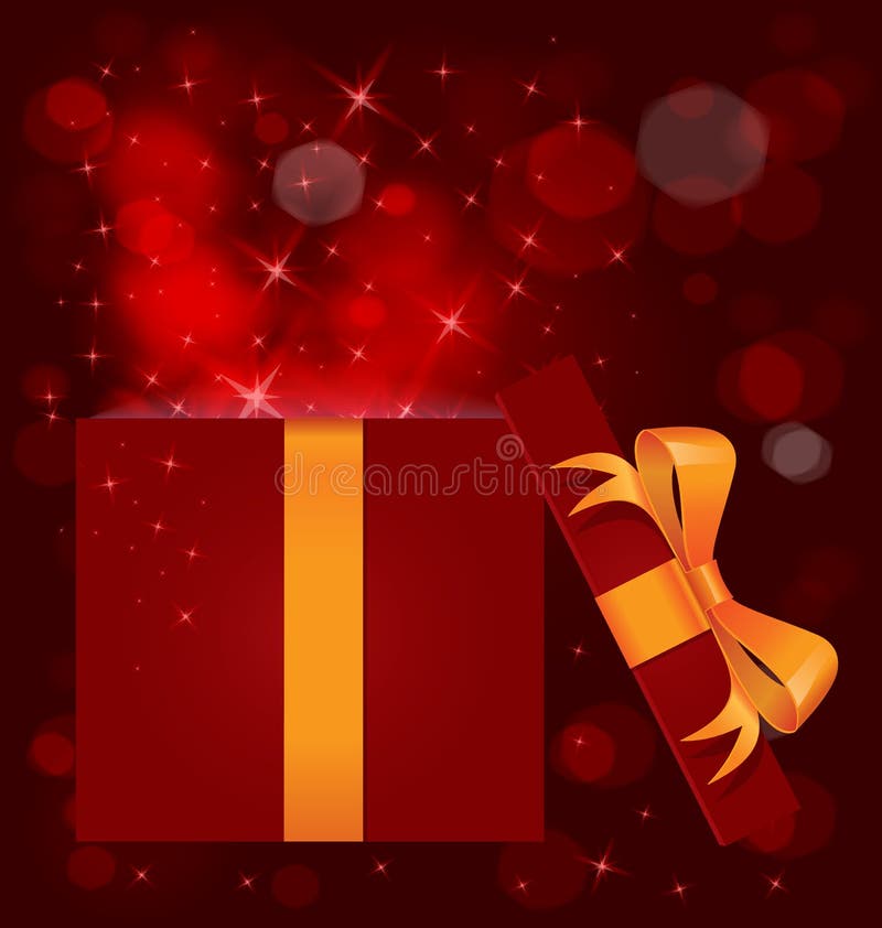 Magic Light Gift Box Open Vector Stock Vector - Illustration of open ...