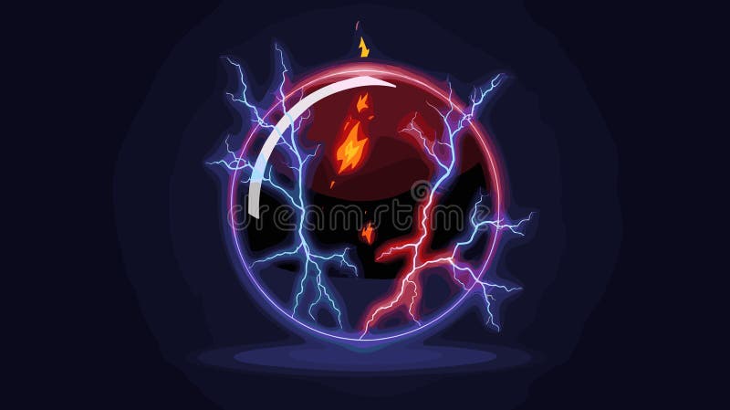 Magic Light Orb - Game Energy Sphere with Fire and Lightnings ...