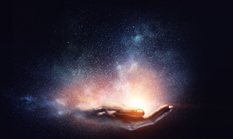 Magic light in palm stock image. Image of glitter, sparkles - 97269801