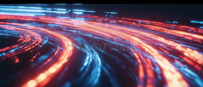 Magic Light Trails Create a Mystical Visual Effect Against a Dark ...
