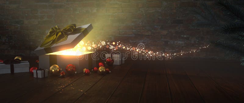 Magic Lights Christmas Banner Stock Illustration - Illustration of ...