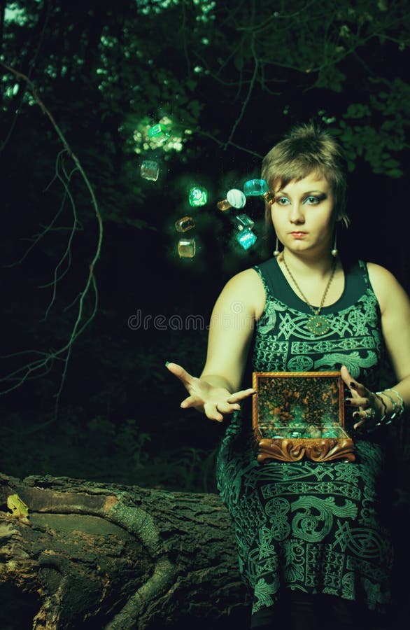 Wise Shamanic Woman Forest Goddess, With A Second Nature Of A Fox Stock ...