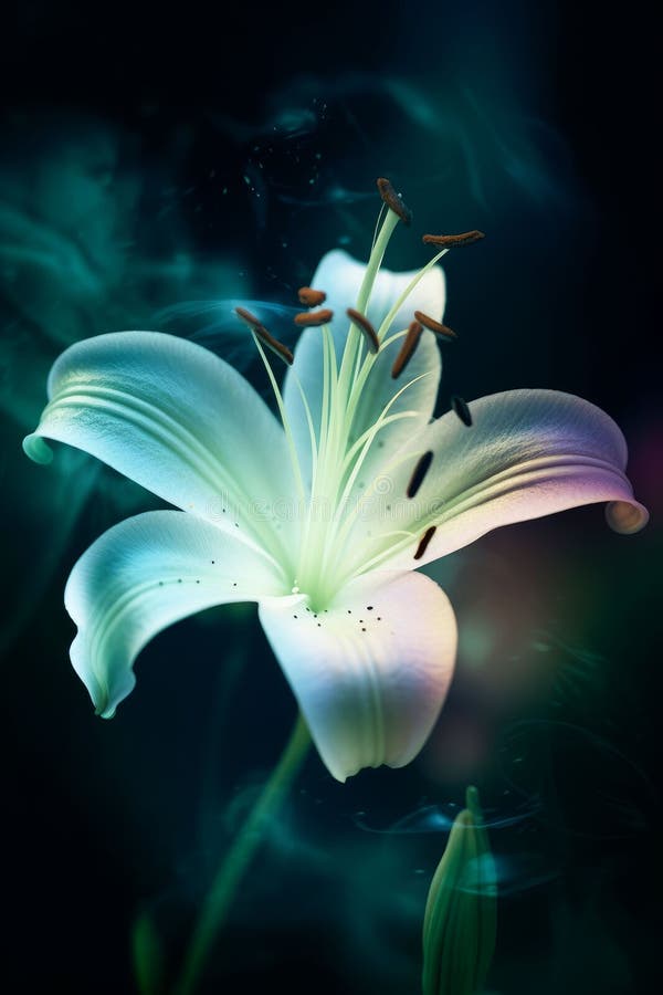 Magic Lily Flower Colorful Spectrum in the Dark Like a Dream Created ...