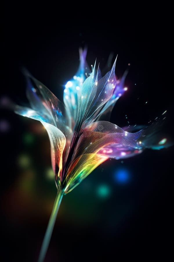 Magic Lily Flower Colorful Spectrum in the Dark Like a Dream Created ...