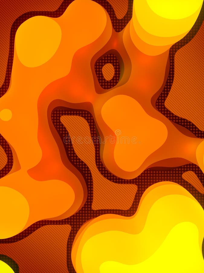 Magic Liquid Blobs 3d Rendering Digital Illustration. Flowing Wave ...