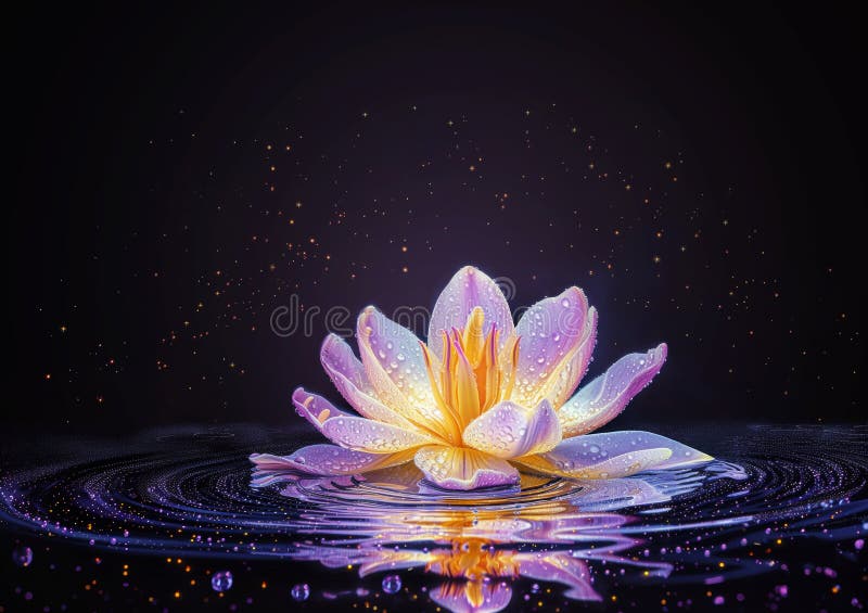 Magic Lotus Flower stock illustration. Illustration of copy - 305702739