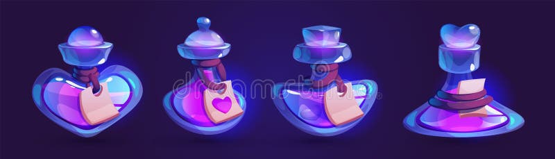 Magic Love Potion Bottle. Elixir or Perfume Vector Stock Vector ...