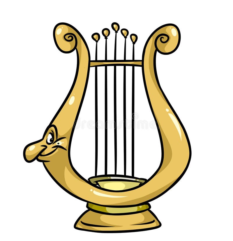 Magic Lyre Cartoon Illustration Stock Illustration - Illustration of ...
