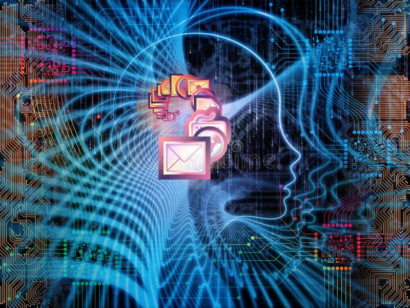 Magic of Machine Consciousness Stock Illustration - Illustration of ...