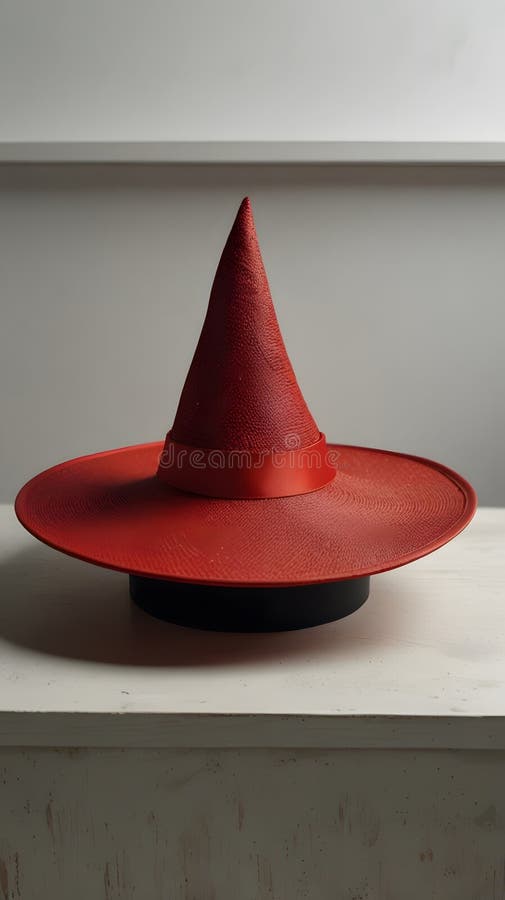 Magic Magical Red Wizard Witch Hat Stock Illustration - Illustration of ...